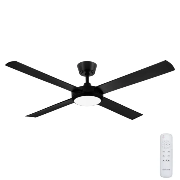 Eco Silent Pro DC SMART Ceiling Fan with CCT LED Light - Black 56" | Fanco